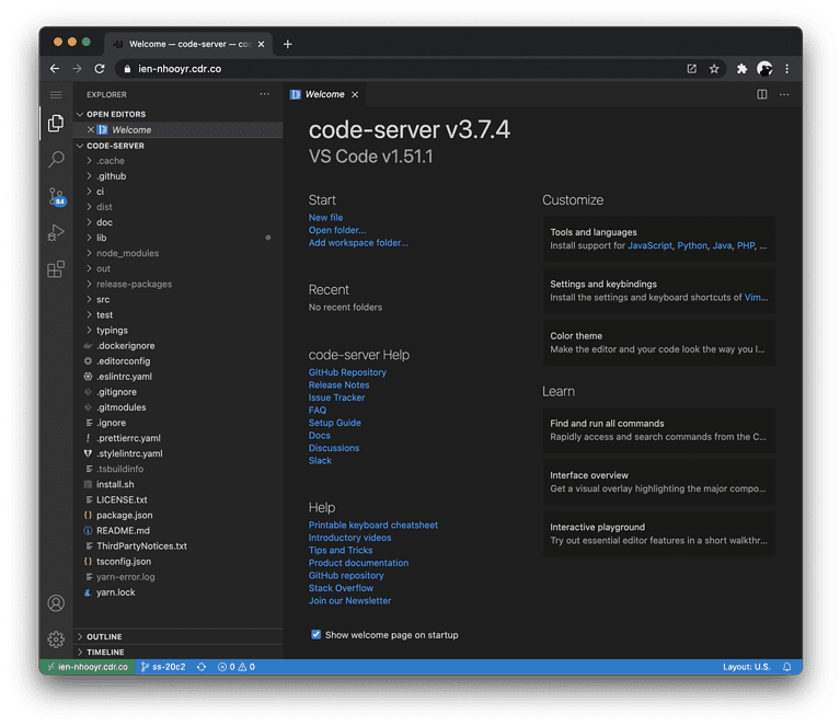 Como usar o Visual Studio Code em um navegador da Web
